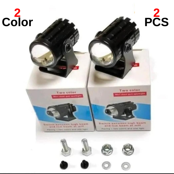 Bike Car Motorcycle fog light 2 pieces dual color | Daraz.com.bd