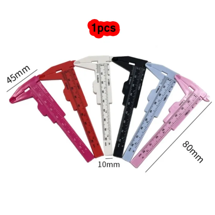 0-80mm Mini Plastic Sliding Vernier Caliper Gauge Measure Tool Ruler ...