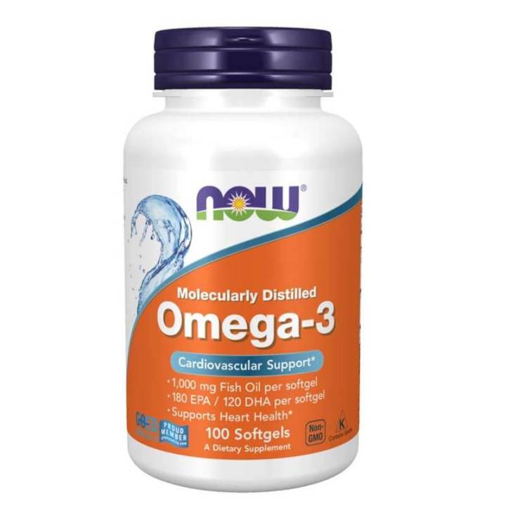 NOW Foods Omega-3 Fish Oil, 1,000 mg, 180 EPA - 120 DHA, 100 Softgels | Daraz.com.bd