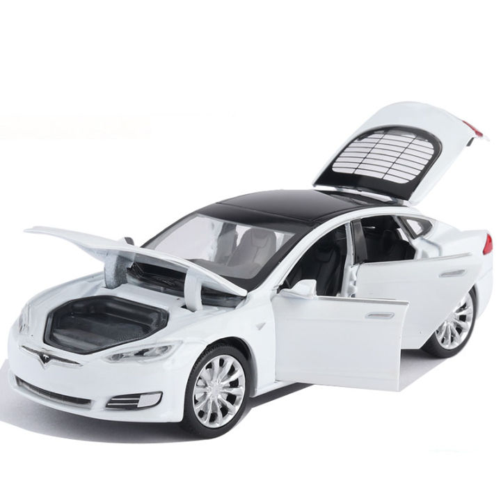 1/32 Alloy Die Cast Tesla Model S P100D Sedan Model Toy Car 6 Door ...