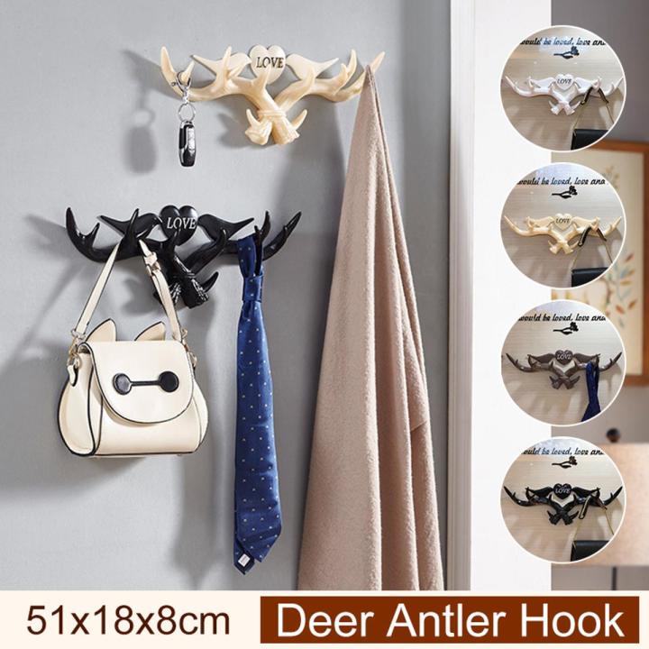 Conventional 50CM Antlers Clothes Hook On Wall Clothes Peg Deer Antlers Clothes Hanger Decor ...