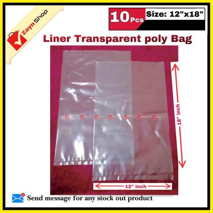 Liner Transparent poly Bag Size 12x18 Trash Bag 10 pcs | Daraz.com.bd