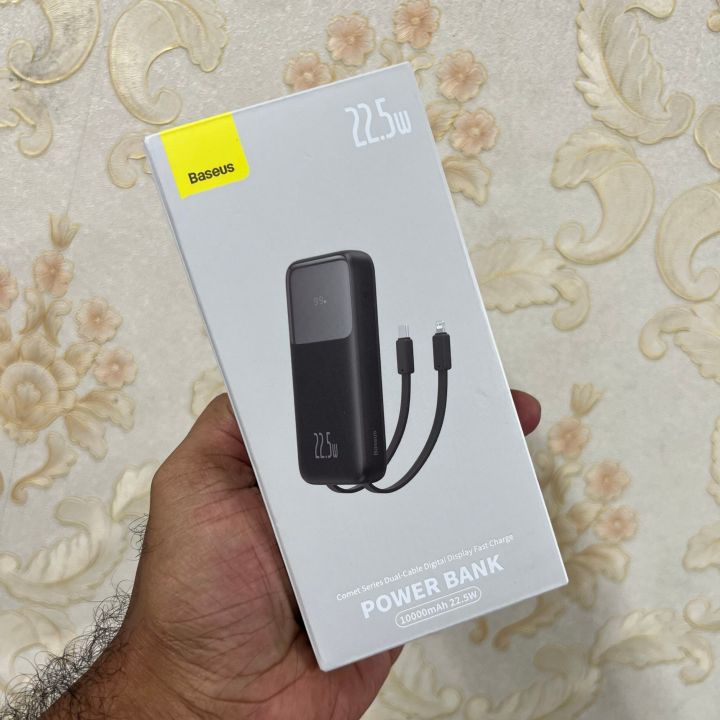 Baseus Power Bank 10000mAh 22.5W Built-in Lightning & Type-C Cable ...