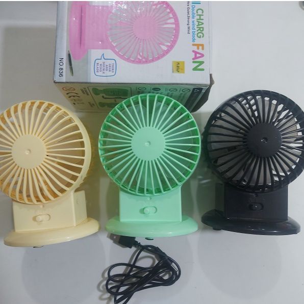 Mini Charge Double Wind Blade Fan Rechargeable | Daraz.com.bd