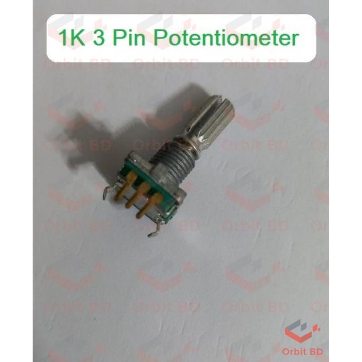 Single Gang Rotary 1K 3 Pin Linear Taper Pot Potentiometer Volume ...