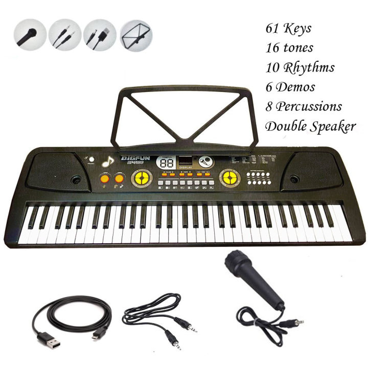 Kids Piano 61 Keys Electronic Music Keyboard with Microphone USB System ...