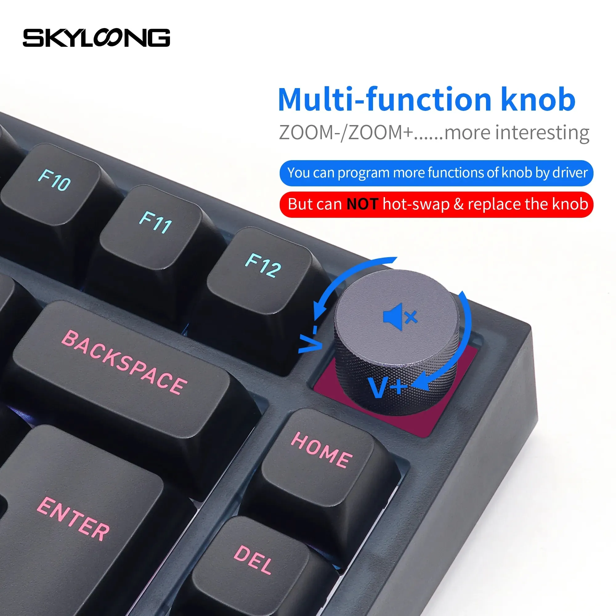 SKYLOONG GK75 ISO Layout Knob Mechanical Keyboard Optical Switch Hot ...