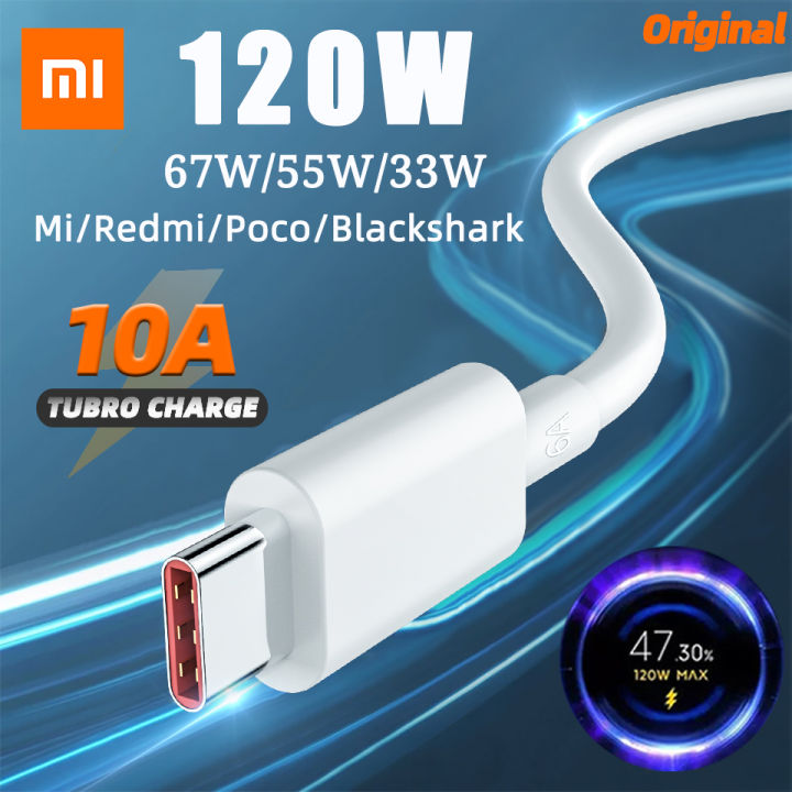 Original 120w 67w Xiaomi Usb Type C Cable Turbo Fast Charger Cabel Tipo ...