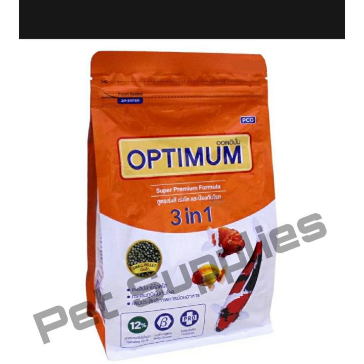 800g Optimum 3 in 1 Fish Food for Carp, Goldfish and Cichlid Spirulina ...
