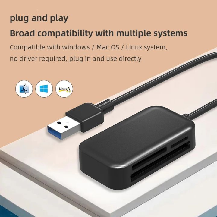 3 in 1 USB 3.0 Card Reader Multifunctional TF/SD/CF Card Memory Flash ...