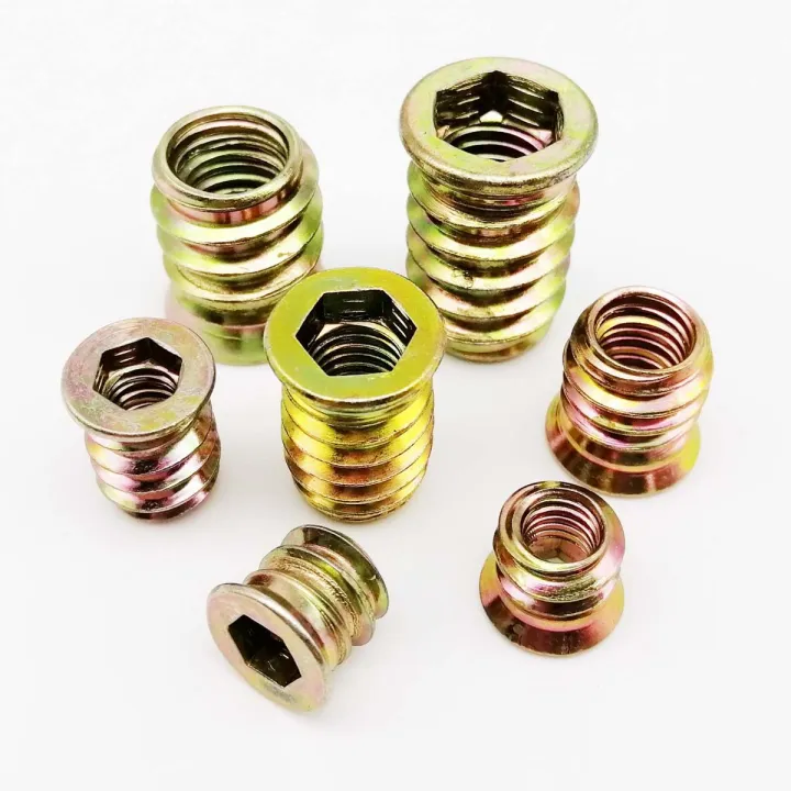 8mm Hex Socket Insert Nut Threaded Outside Teeth Embedded Hex Nut For ...