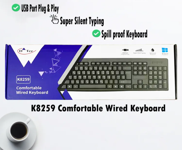 A.Tech Slim USB Keyboard UK layout Full Size Desktop Laptop | Daraz.com.bd