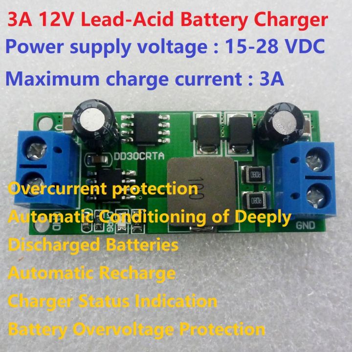 3A 12V Lead-Acid Battery charger input 15-28V Over-Charge 14.8V Float ...