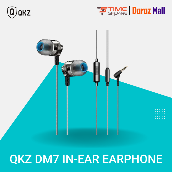 QKZ DM7 Zinc Alloy Hifi Super Bass In Ear Earphone - Black - Headphone ...