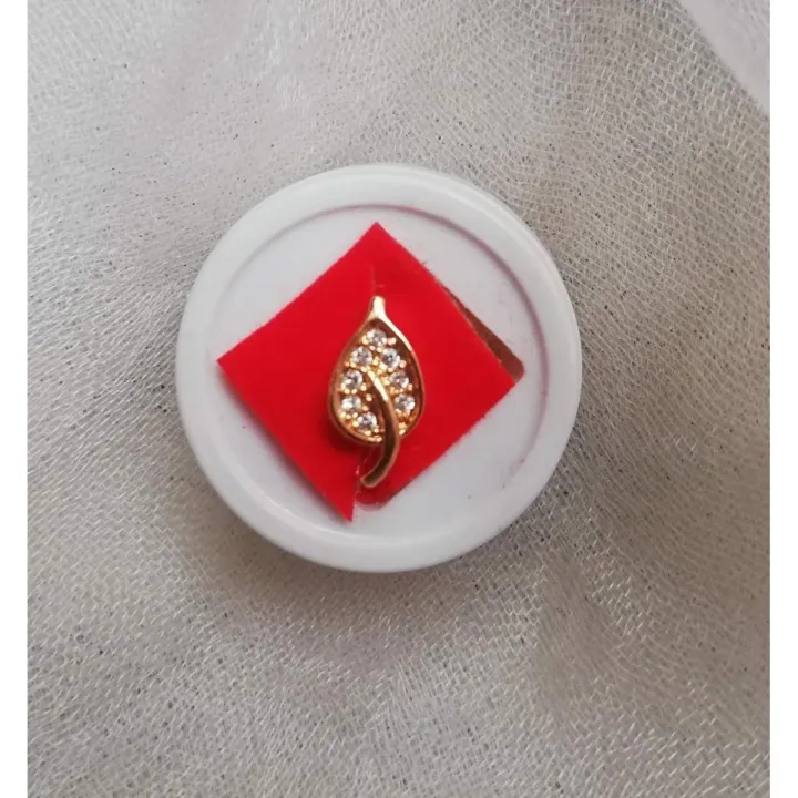 Diamond cut stone with L shape push design pink nose pin | Daraz.com.bd