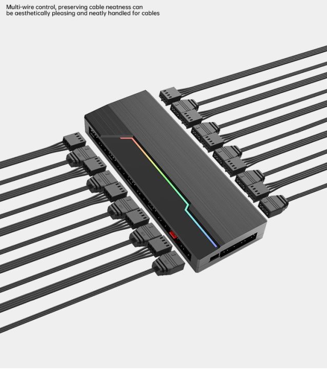 MH-10ARGB controller PWM temperature control 10-port hub 5V 3-pin ...