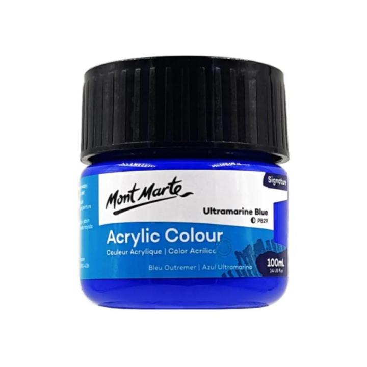 Mont Marte Acrylic Colour Paint Signature 100ml - Ultramarine Blue ...