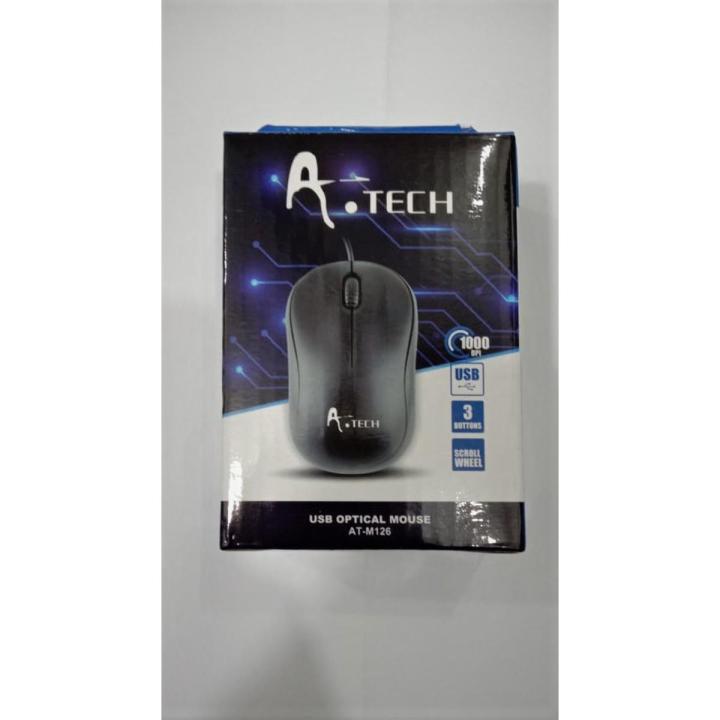 A.tech AT-M126 USB 3D Optical Mouse - Black | Daraz.com.bd