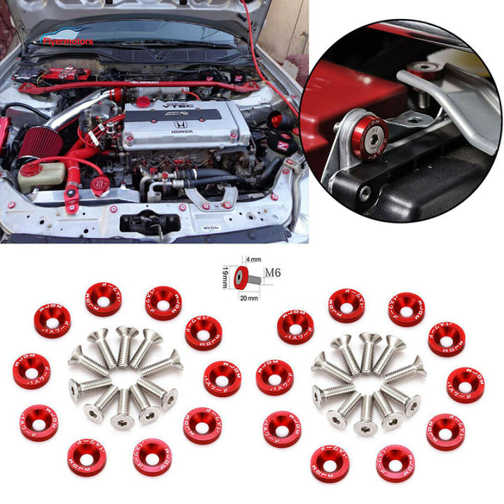 Premium Quality - 10x m6 jdm billet aluminum fender/bumper washer/bolt ...