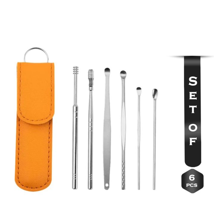Ear Pick Set Stainless Steel - 6PCS | Daraz.com.bd