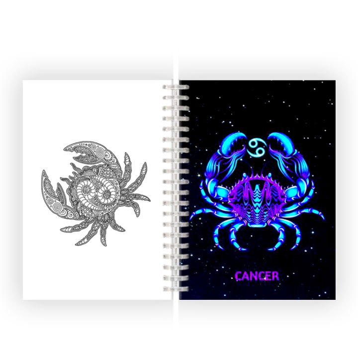 12 Zodiac Sign A5 Spiral Notebook Galaxy Constellation Horoscope ...