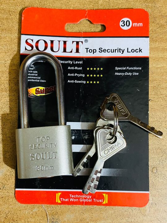 Pad Lock Top Security Long Head - 30 mm | Daraz.com.bd