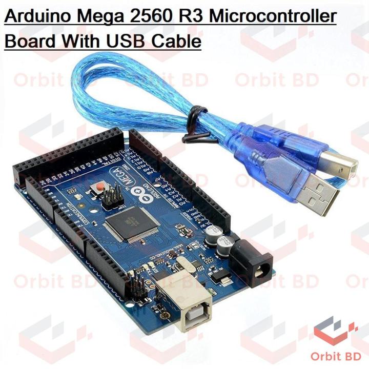 Arduino Mega 2560 R3 Microcontroller Board With Usb Cable Bd 