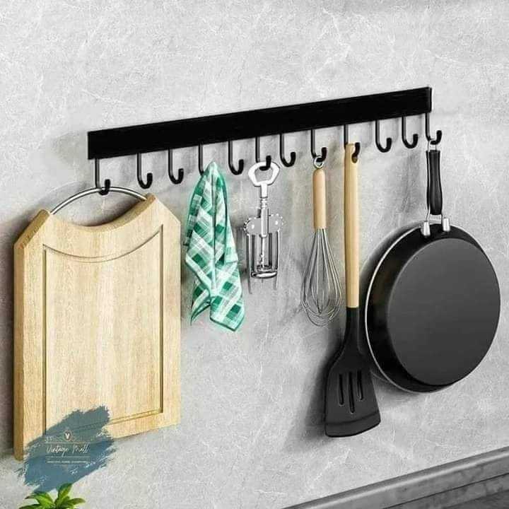 Wall Mounted Kitchen Utensils Storage Rack High Quality 14 hooks ...