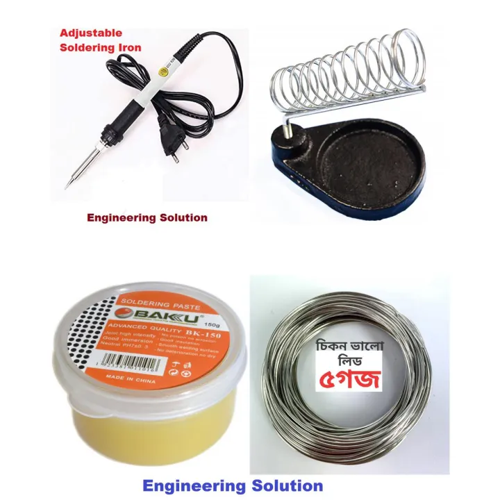 Soldering Package-Soldering Iron,Lead,Rosin And Soldering Stand | Daraz ...