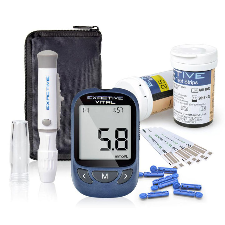 USA EXACTIVE VITAL GLUCOSE METER Honstime with 10 Free Strips - USA's ...
