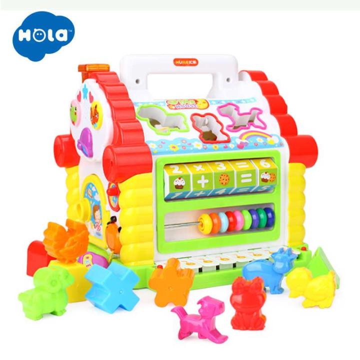 Hola Multifunctional Musical Toys Baby Fun House Electronic Geometric ...