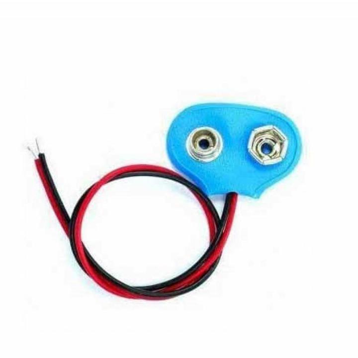 2Pcs- BLUE Color DC 9V Battery Clip Connector Leads Cables Socket 6F22 ...