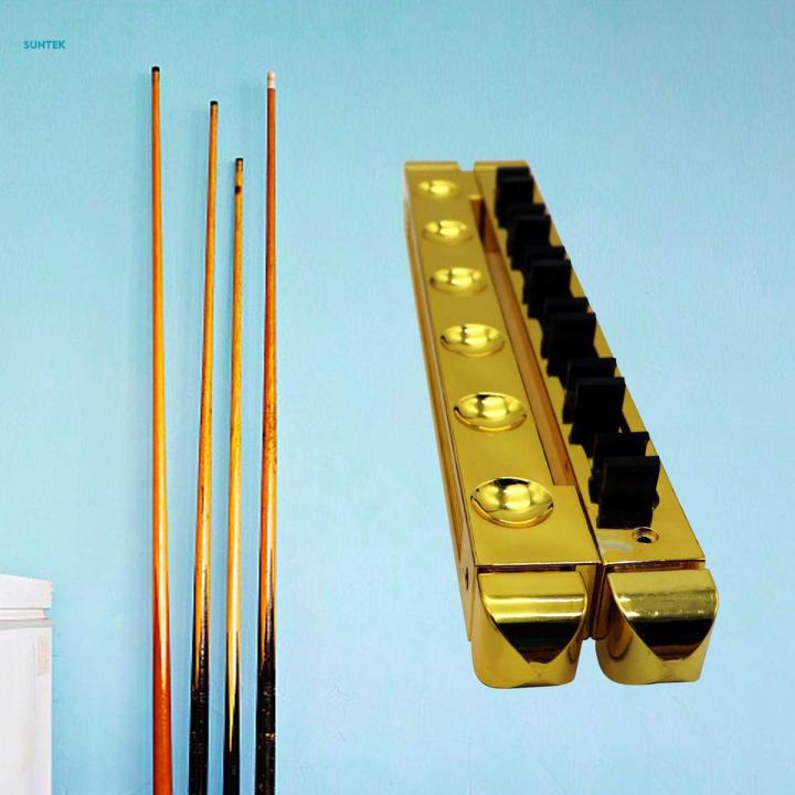 Wall Mounted Billiard Cue Rack, Snooker Pool Cue Rack with Clips, Holds ...