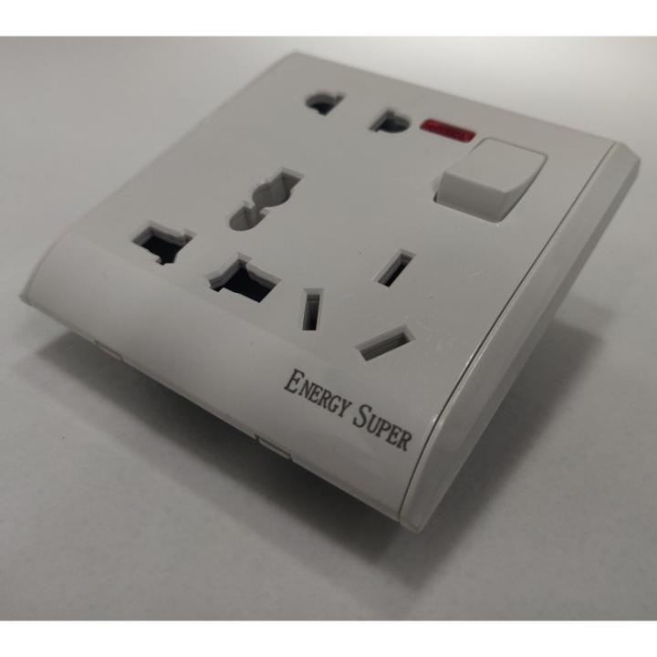 Energy Super VIP 13A 6 Pin Multi Combined Universal Socket Prime Caliber Off White 6pin 8 ...