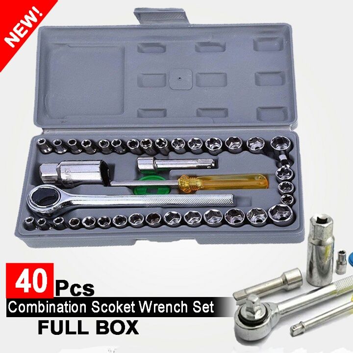 40 In 1 Pcs Wrench Tool Kit & Screwdriver And Socket Set (MS-HMK-TOOL ...
