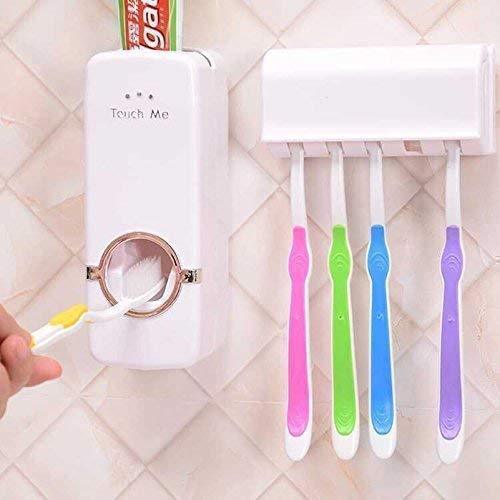Toothpaste Dispenser Automatic with 5 Toothbrush Holder with Sticky ...