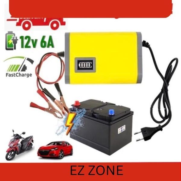 Smart Car Battery charger 12V 3A for Lead Acid Battery Universal Fast ...