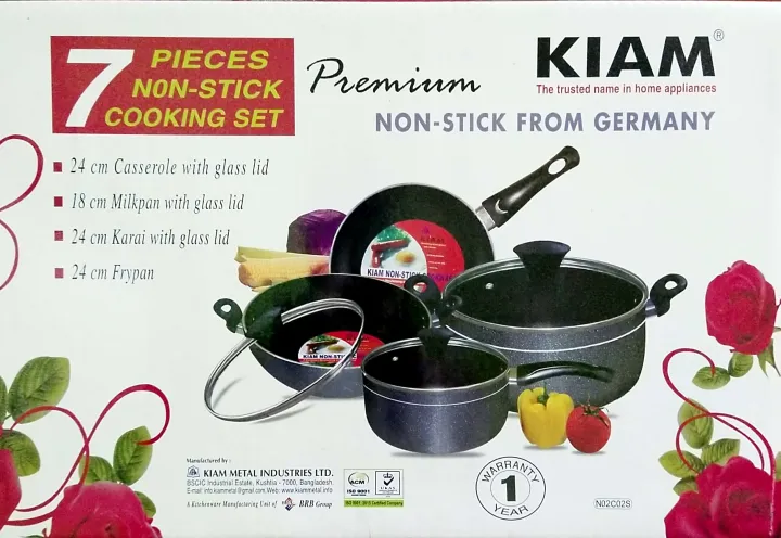 Kiam 7 Pcs Non-Stick Cookware Set | Daraz.com.bd