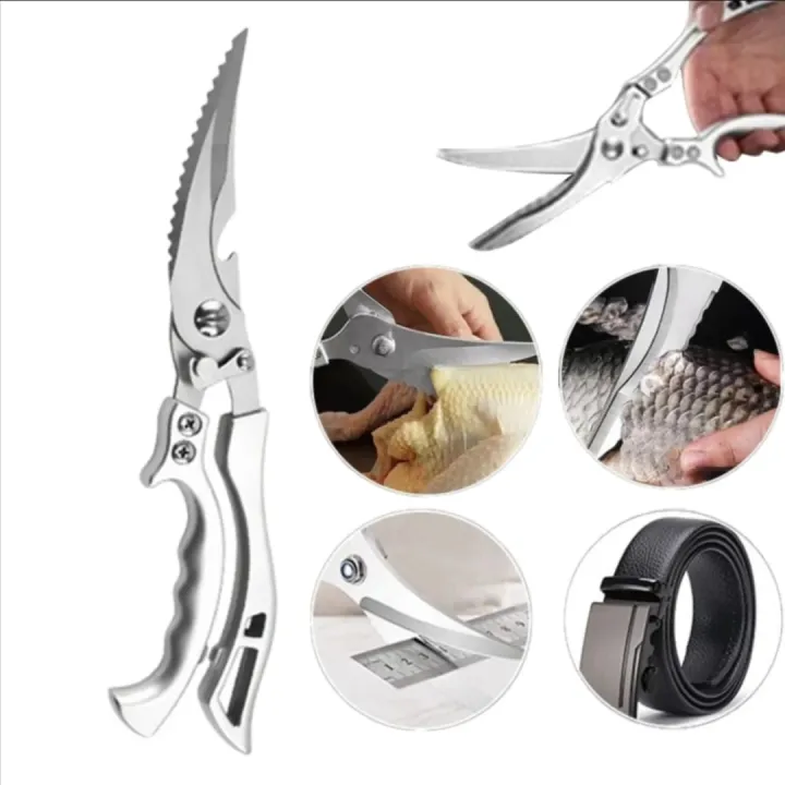 Multi-Purpose Stainless Steel Kitchen Scissors for Fish, Meat & Chicken ...