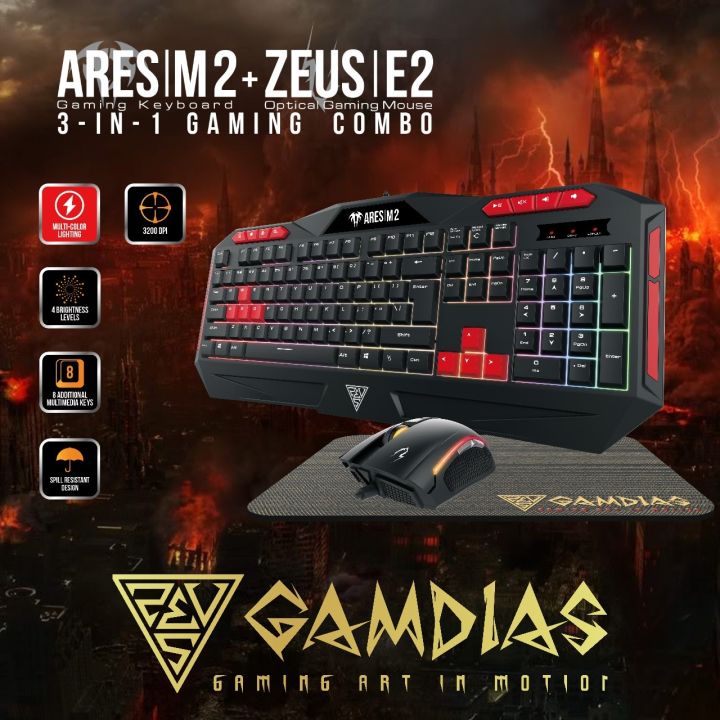Gamdias ARES M2 3 In 1 Gaming Keyboard, Mouse and Mouse Pad Combo ...