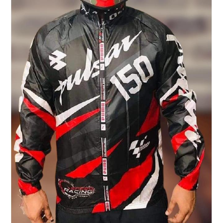 Pulsar 150-Riding Gear Jacket, Dust coat or Windbreaker For Biker- Red ...