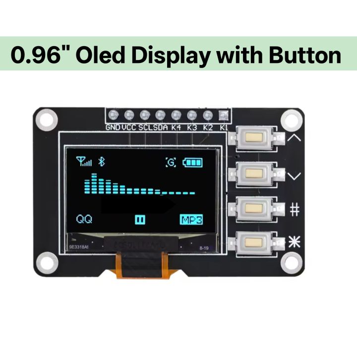0.96 inch OLED IIC White/YELLOW BLUE/BLUE 12864 OLED Display with 4x4 key I2C SSD1315 LCD Screen ...