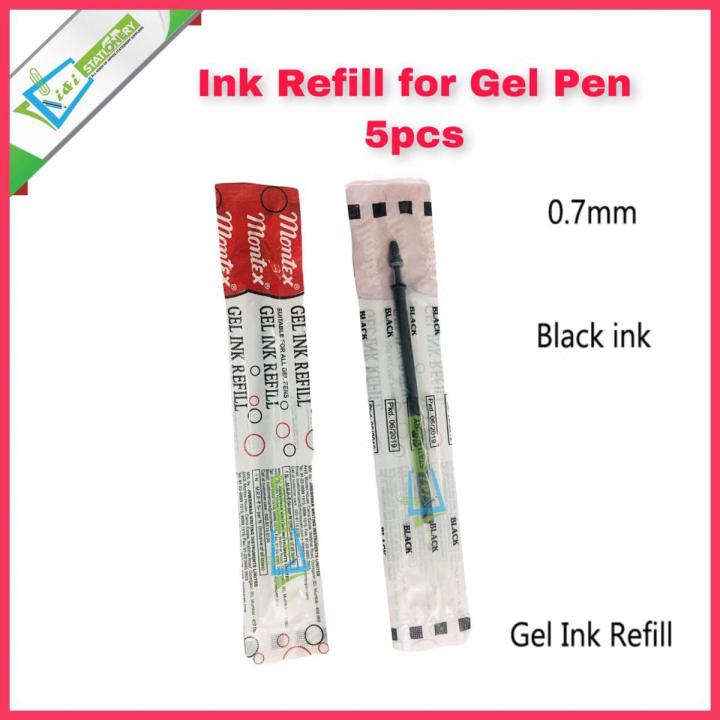 Montex Gel Ink Refill - 0.7mm Black 5 Pcs | Daraz.com.bd