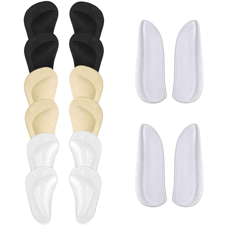 1 Set High Heel Inserts Reusable Arch Cushions & 2 Pairs Medial Lateral ...
