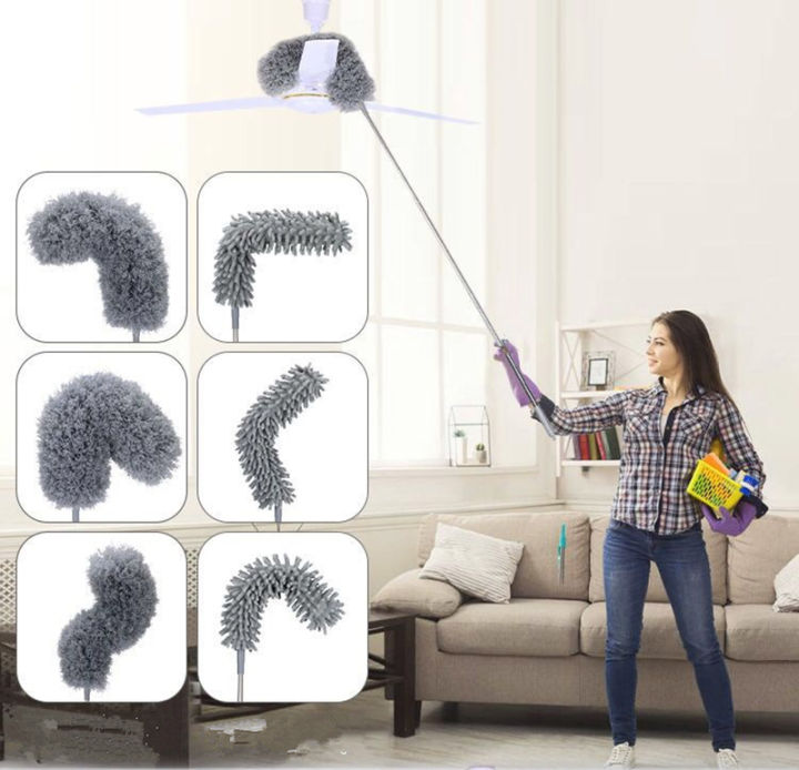 Adjustable Microfiber Dusting Brush Extend Stretch Feather Home Duster ...