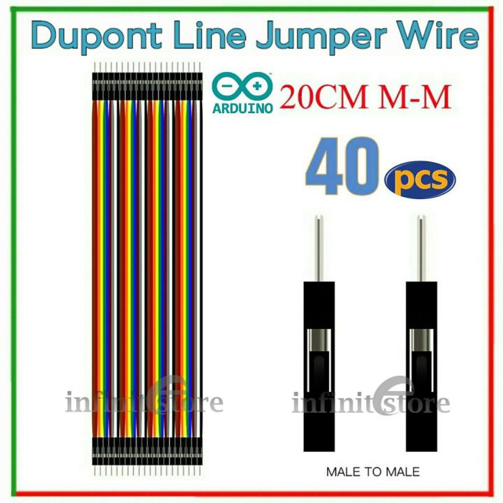 Jumper Wire Male to Male 40 pcs for Uno R3 ESP8266 Breadboard ...