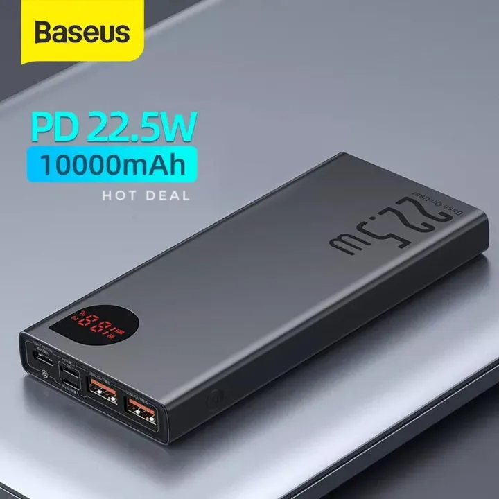 Baseus Adaman Metal Digital Display Quick Charge Power Bank 22.5W 10000mAh - Black | Daraz.com.bd