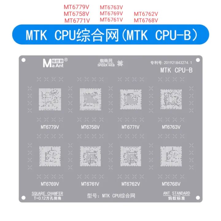 MaAnt MTK CPU-B Stencils (Supports MT6779V MT6758V MT6771V MT6763V ...