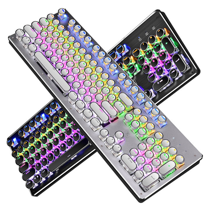 104 Keys Retro Round Keycaps Double Shot DIY Keycap Backlit Mechanical ...