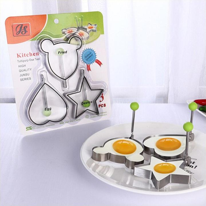 Creative 3 Pieces Stainless Steel Egg Omelette Mold Tools | Daraz.com.bd